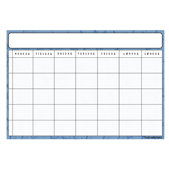 Kalender til visuel struktur – Forældrebutikken