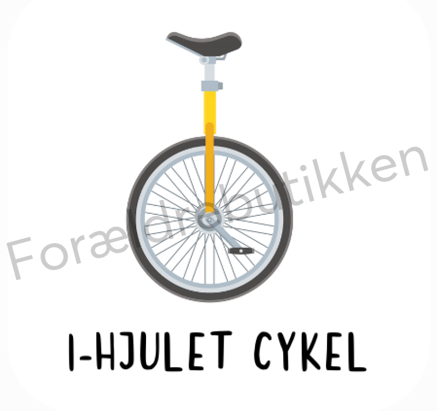 Piktogram - 1-hjulet cykel – Forældrebutikken