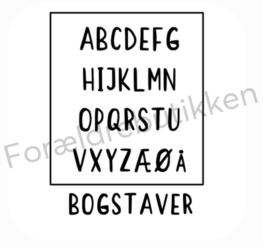 Piktogram - Bogstaver – Forældrebutikken