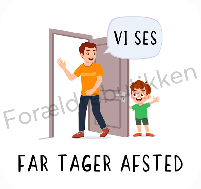 Piktogram - Far tager afsted (dreng) – Forældrebutikken