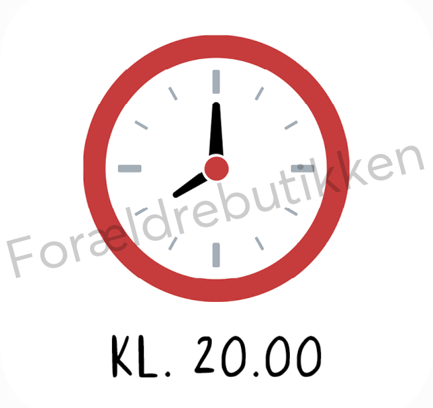 Piktogram - Kl. 20.00 – Forældrebutikken