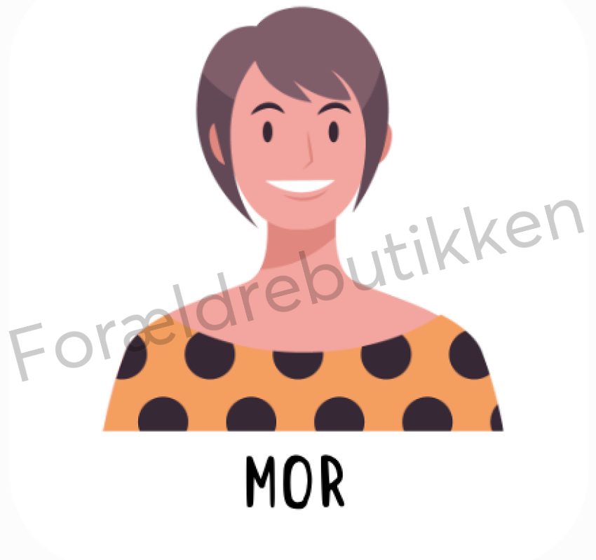 Piktogram - Mor (mørkt kort hår) – Forældrebutikken