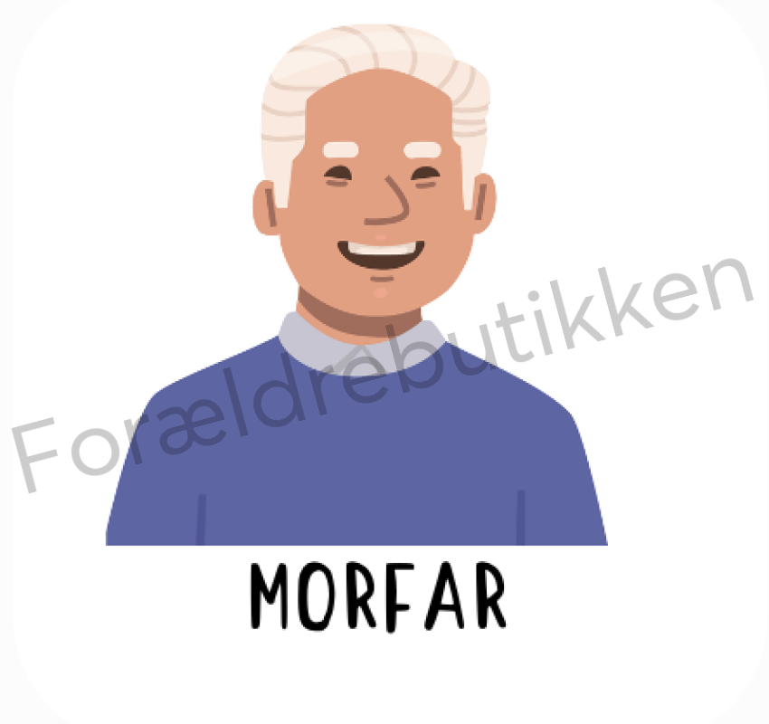 Piktogram - Morfar (Blå bluse) – Forældrebutikken