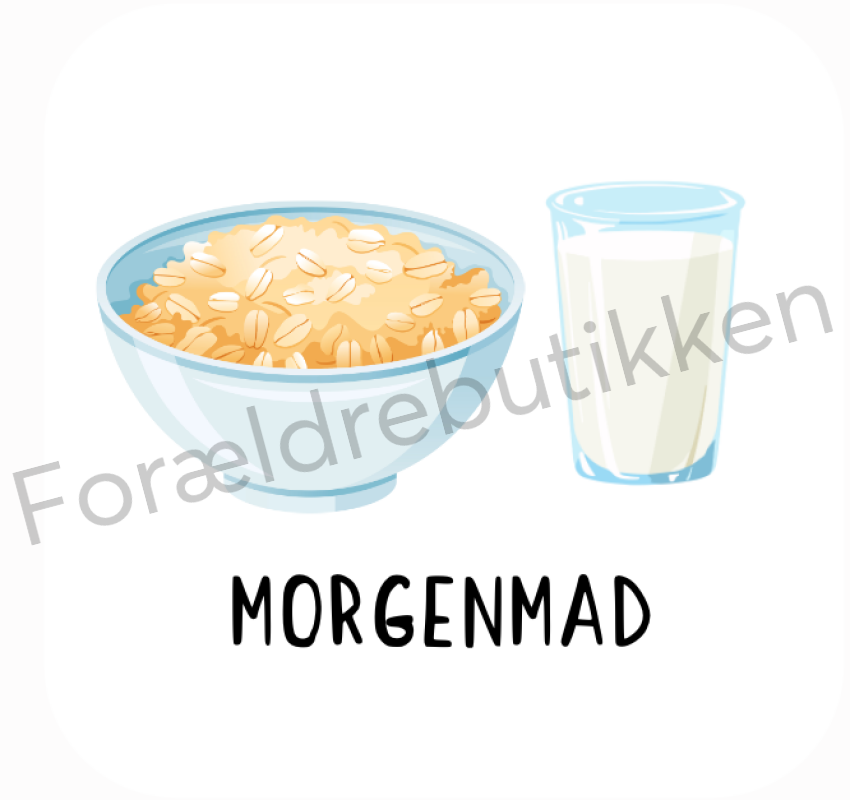 Piktogram - Morgenmad (Havregryn og mælk) – Forældrebutikken