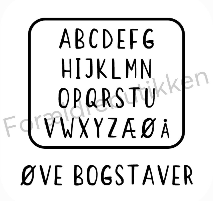 Piktogram - Øve bogstaver – Forældrebutikken