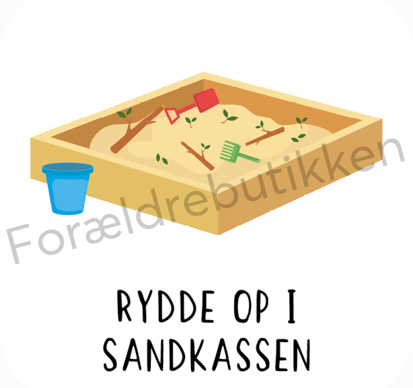Piktogram - Rydde op i sandkasse – Forældrebutikken