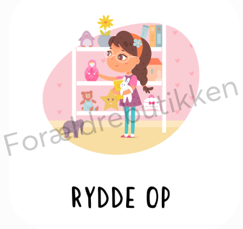 Piktogram - Rydde op (pige) – Forældrebutikken