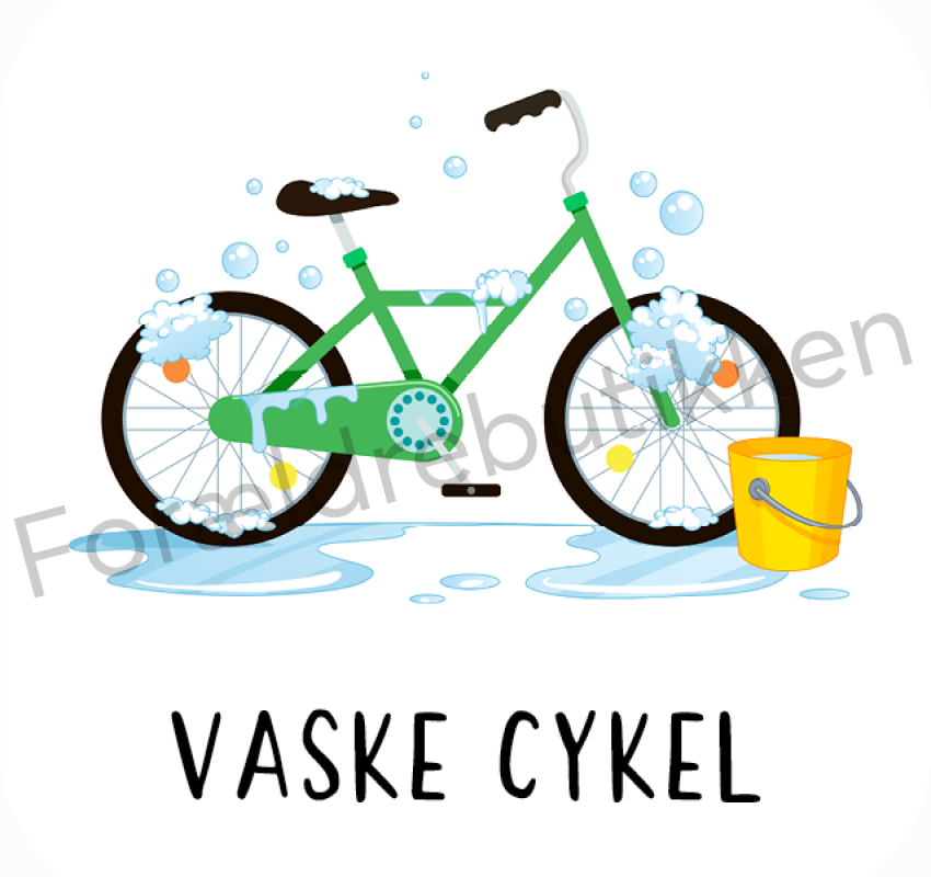 Piktogram - Vaske cykel – Forældrebutikken